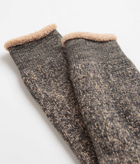 RoToTo Double Face Crew Socks - Black / Brown | Always in Colour