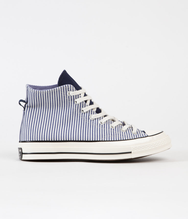 Converse CTAS 70's Hi Hickory Stripe Shoes - Washed Indigo / Egret / B ...